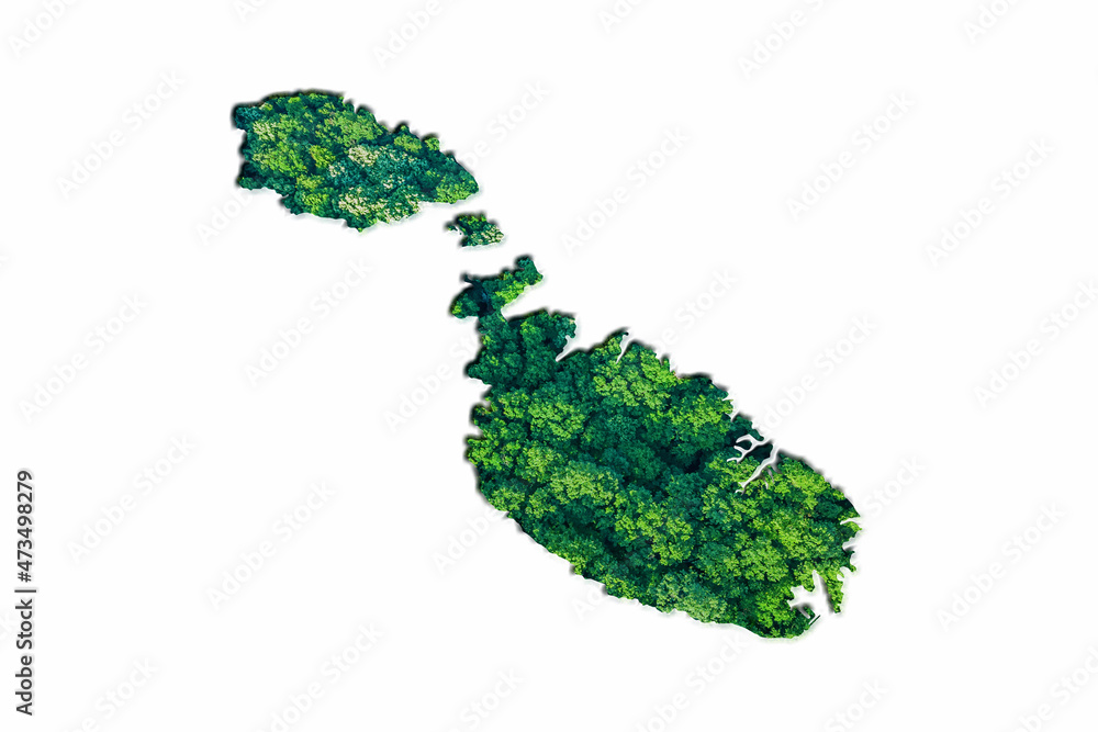 Foto de Green Forest Map of Malta do Stock | Adobe Stock