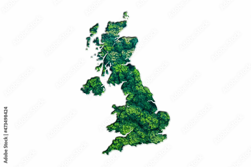 Green Forest Map of United Kingdom Stock Photo | Adobe Stock