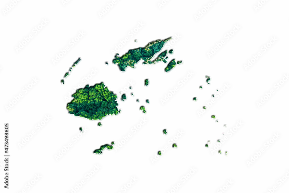 Foto de Green Forest Map of Fiji do Stock | Adobe Stock