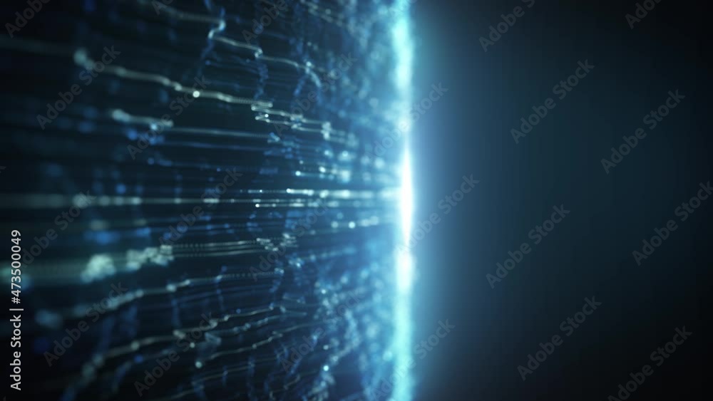 Abstract Light Fiber Strings Flowing Background Loop/ 4k animation of ...