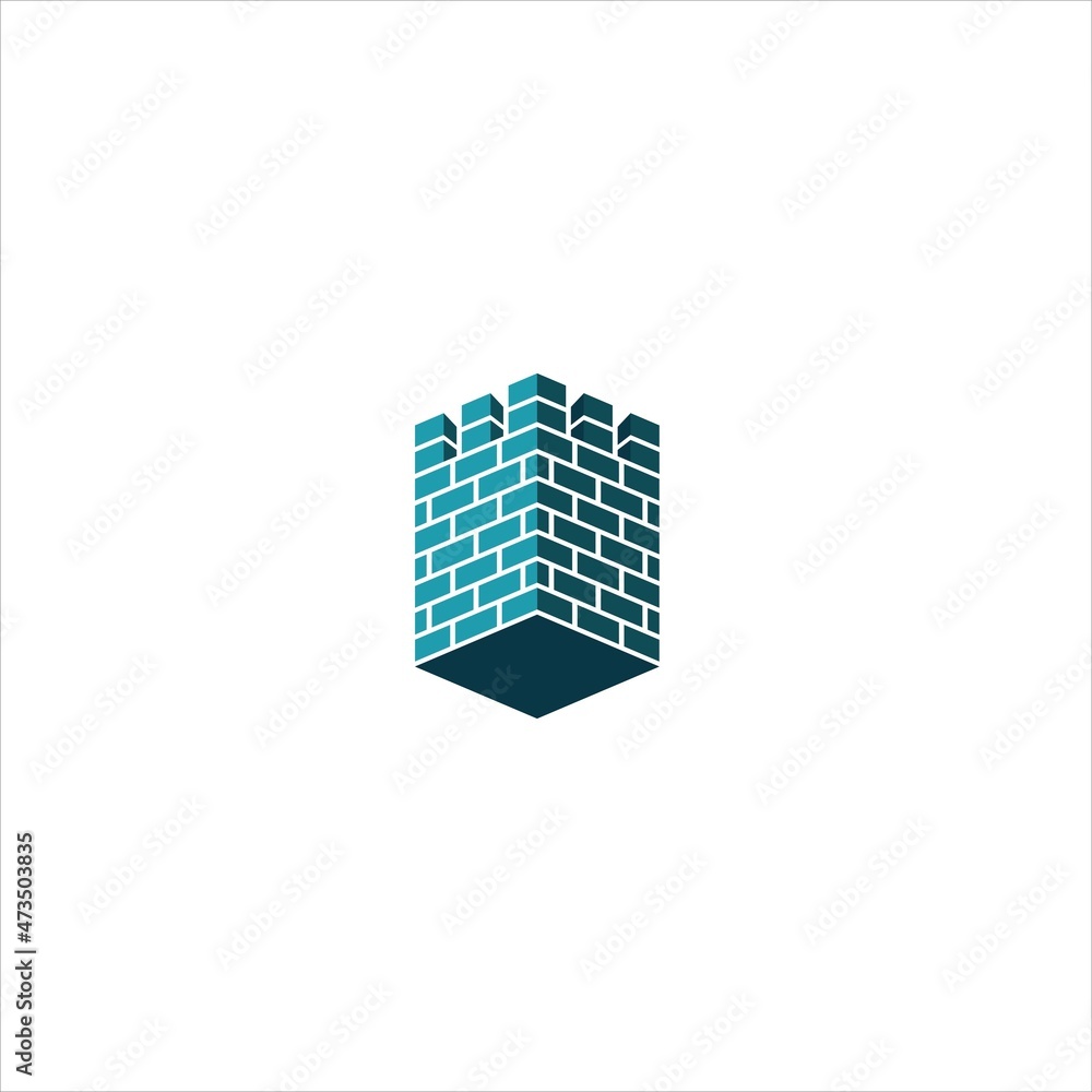 fort logo vector template bricks Stock Vector | Adobe Stock