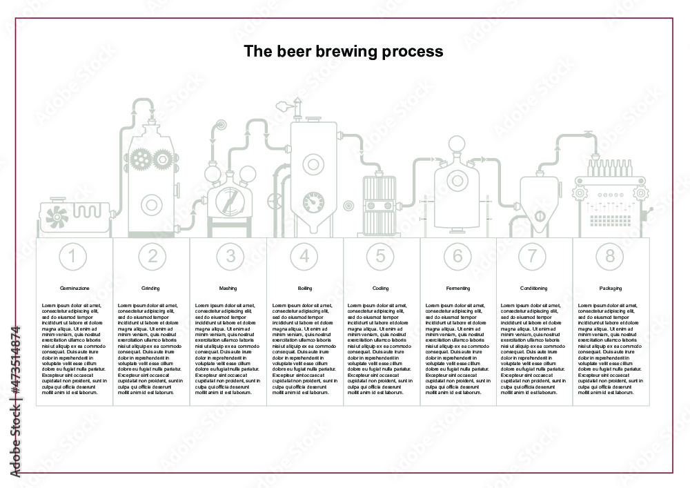 Beer brewing process - infographic Stock Vector | Adobe Stock