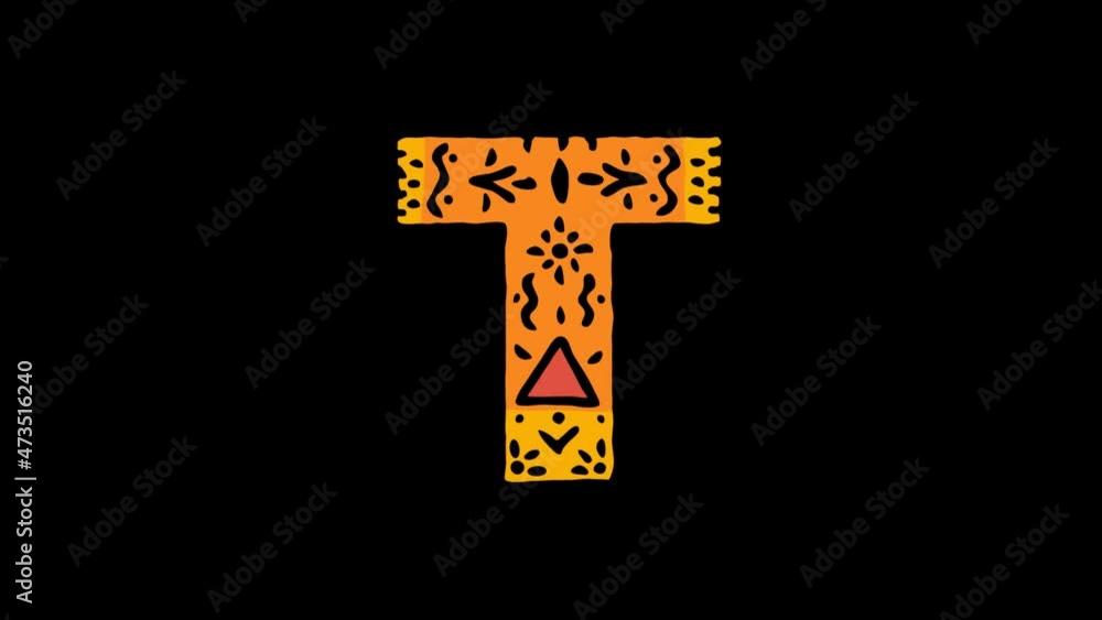 Letter T. 4K, Transparent Alpha channel. Cartoon Animation, Shake ...