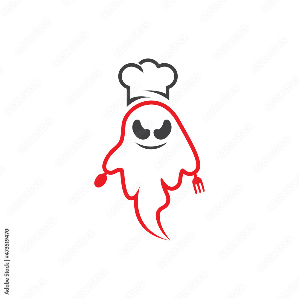 ghost chef logo, ghost restaurant logo, ghost kitchen logo design free ...