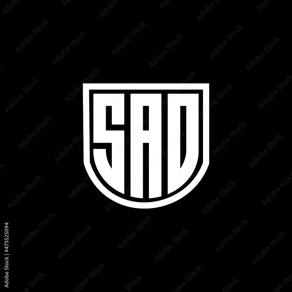 SAO letter logo design with black background in illustrator, vector ...
