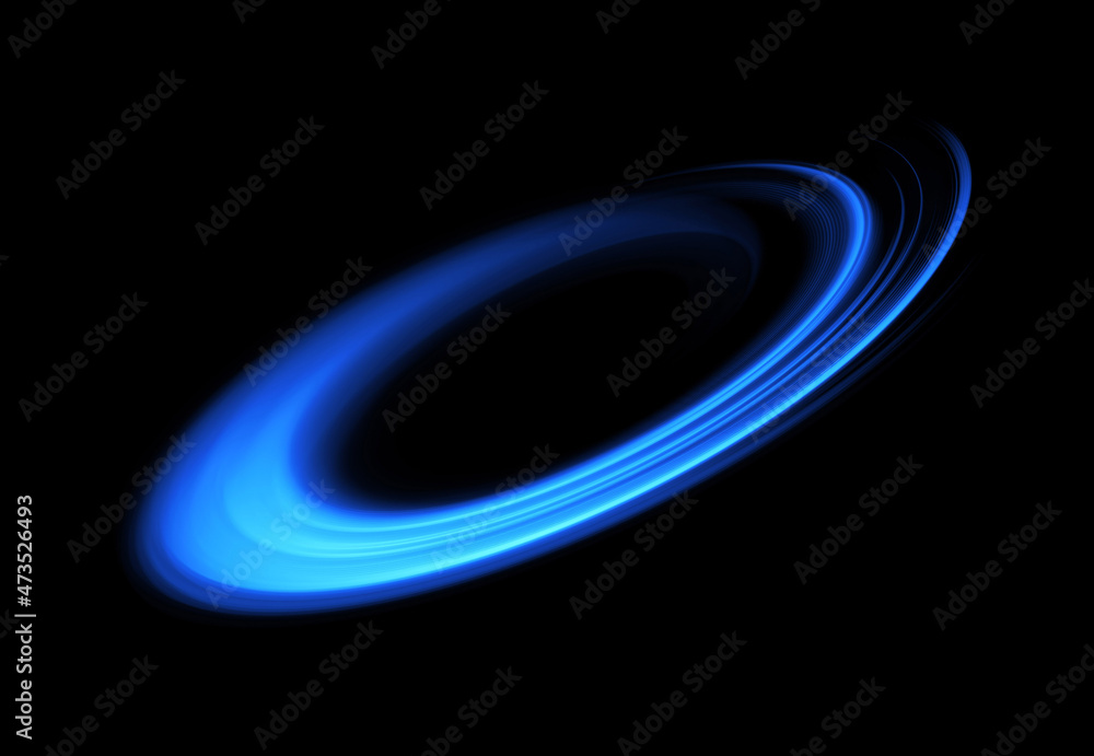 Glow swirl light effect. Circular lens flare. Abstract rotational lines ...