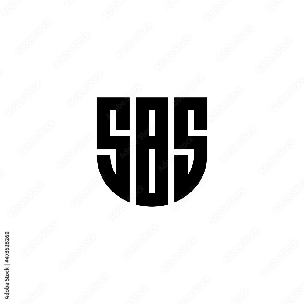 SBS letter logo design with white background in illustrator, vector ...