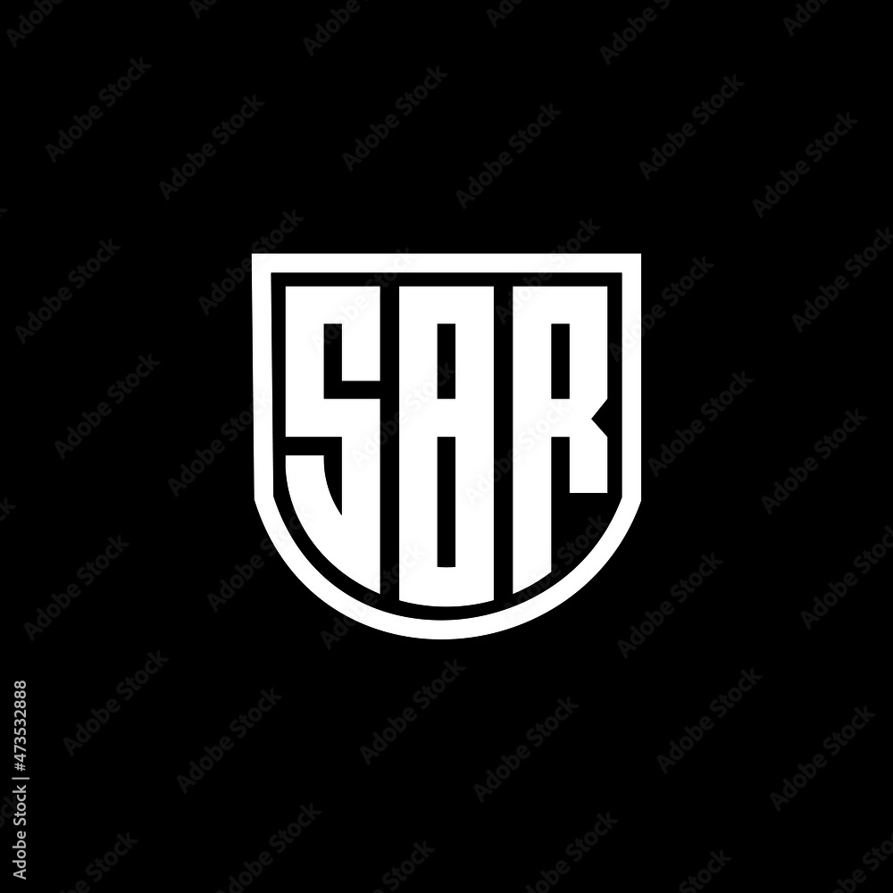 SBR letter logo design with black background in illustrator, vector ...