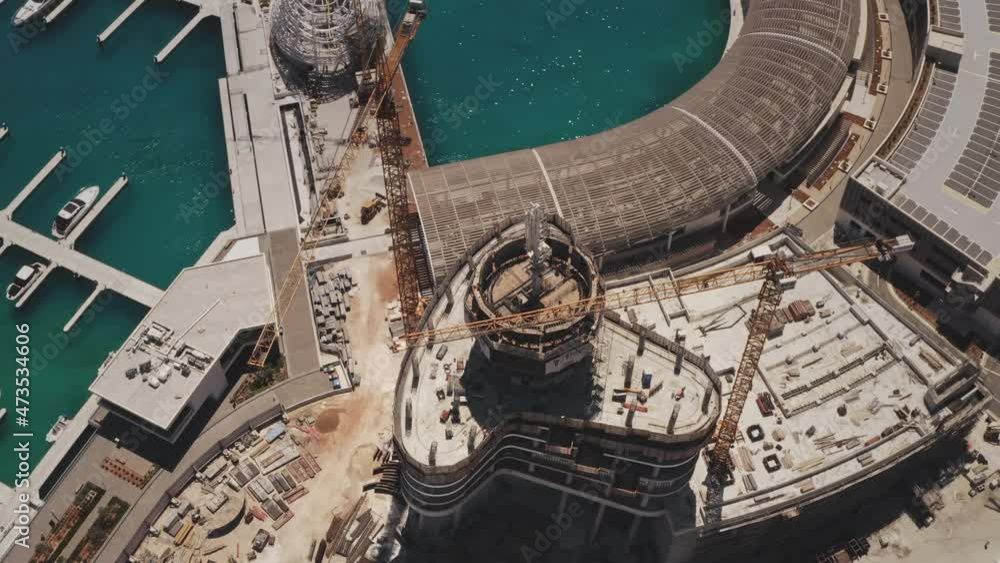 Construction of new resort hotel complex on Mediterranean sea coast ...