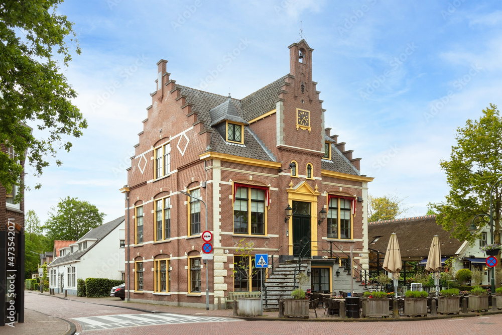 Former town hall of the picturesque village of Laren in North Holland ...