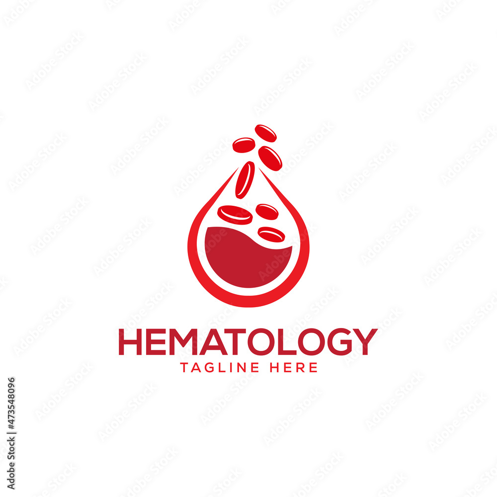 hematology medical blood cell logo design concept vector template Stock ...