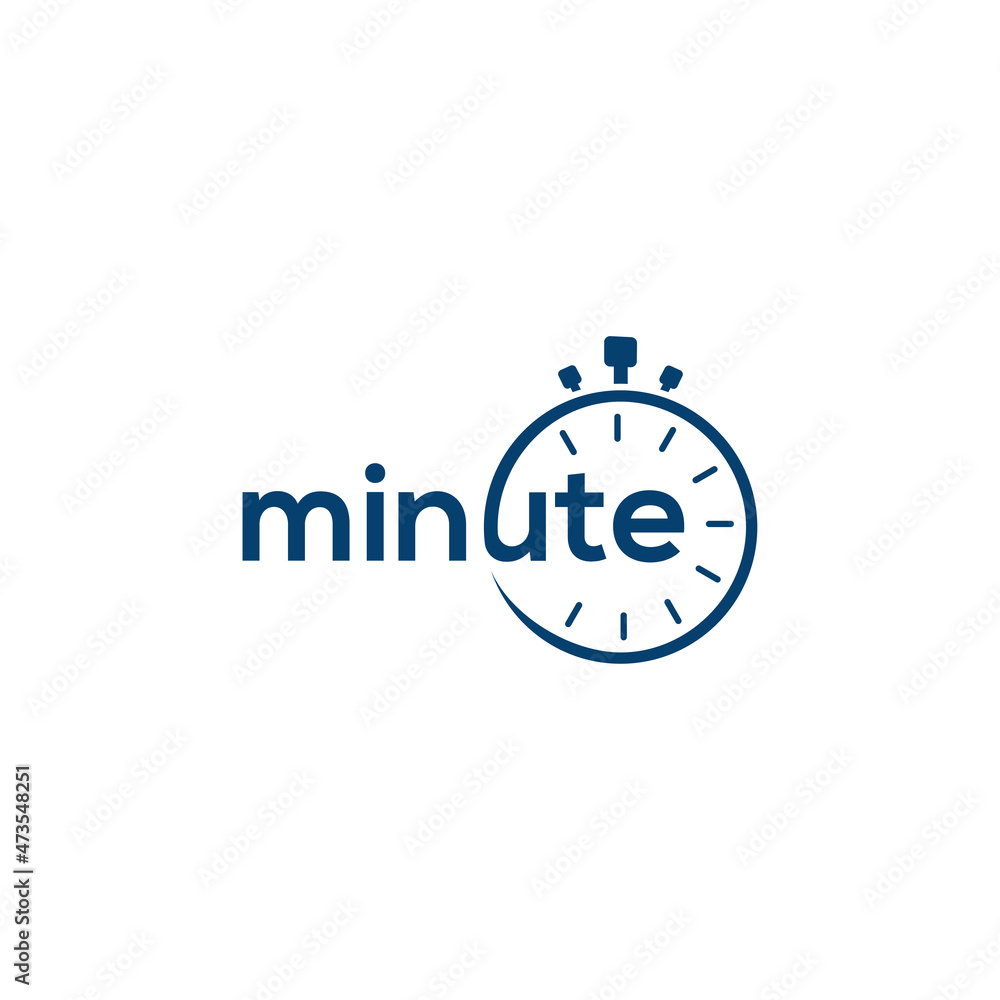 minute logo lettering design template Stock Vector | Adobe Stock