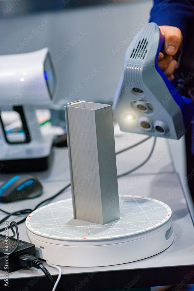 3D scanner with texture mapping. 3-D scanning of objects Stock Photo ...