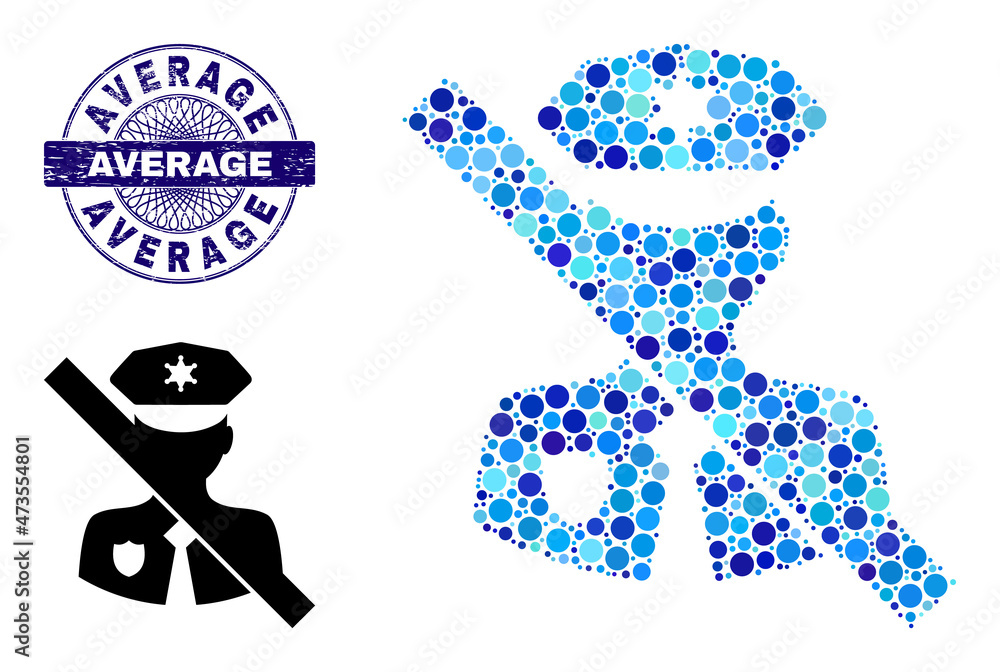 Round dot combination no police guard icon and AVERAGE round textured ...