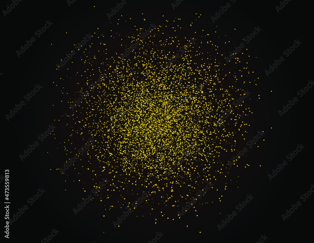 Particle explosion effect, Golden glitter texture, elementary particles ...