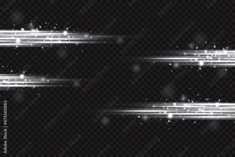 Light effect. Dust PNG. Glittering dust trail. Laser lines. Stock ...