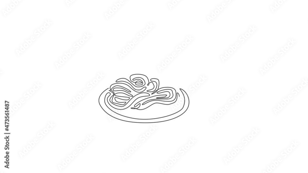 Vidéo Stock Animated self drawing of continuous line draw fresh ...