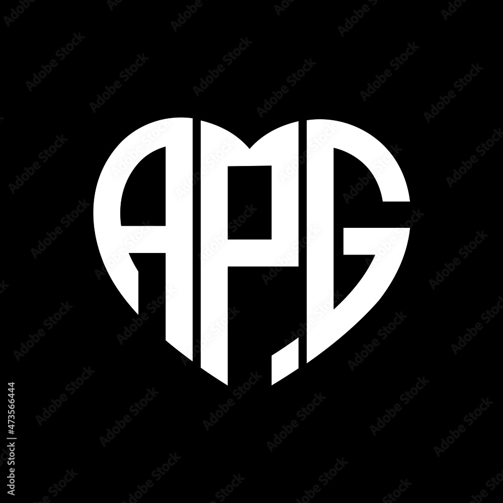 APG letter logo design on black background.APG creative initials love ...