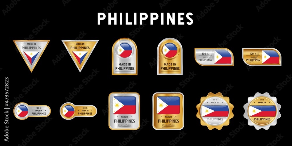 Made in Philippines Label, Stamp, Badge, or Logo. With The National ...
