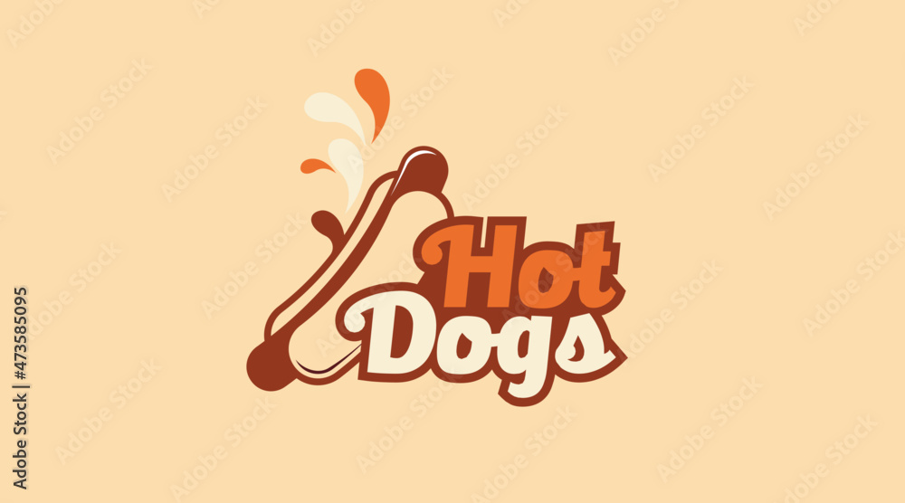 Vetor de Hot Dogs Logo Concept Vector. Fast Food Logo Template do Stock ...