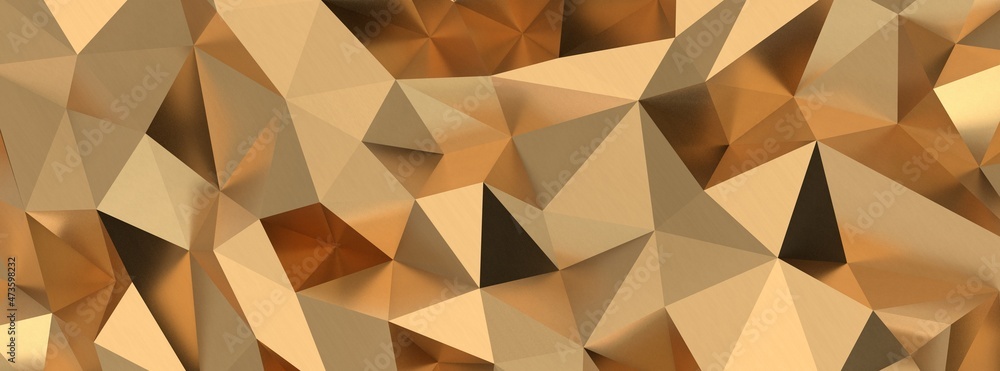 Abstract gold polygon background on texture.gold polygon geometric ...