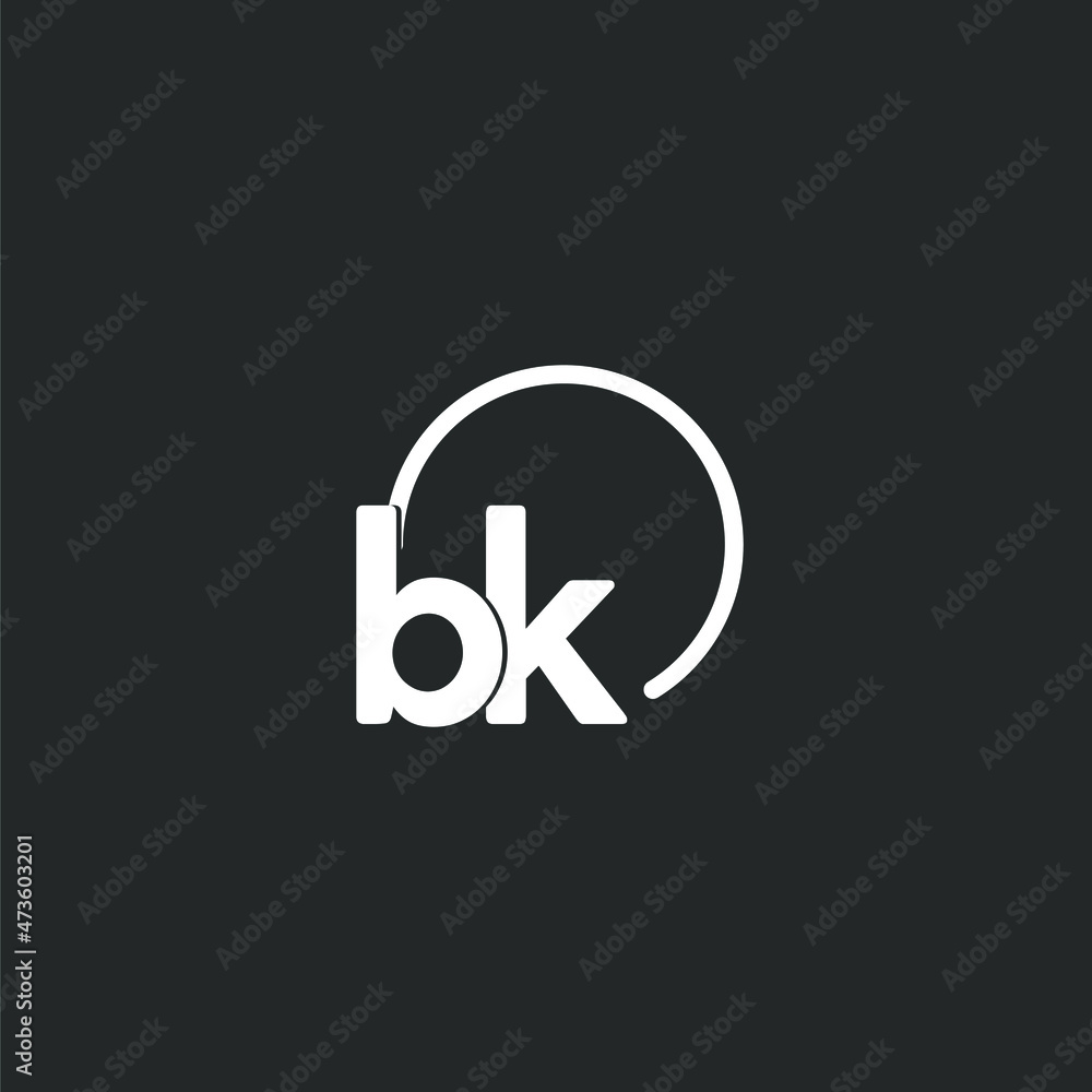BK initial logo with rounded circle Stock Vector | Adobe Stock