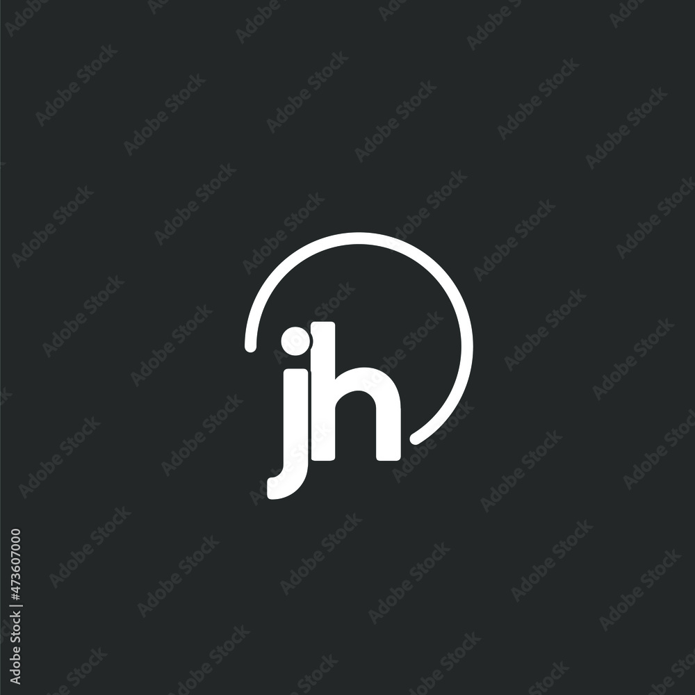 JH initial logo with rounded circle Stock Vector | Adobe Stock