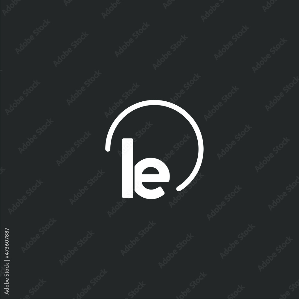 LE initial logo with rounded circle Stock Vector | Adobe Stock