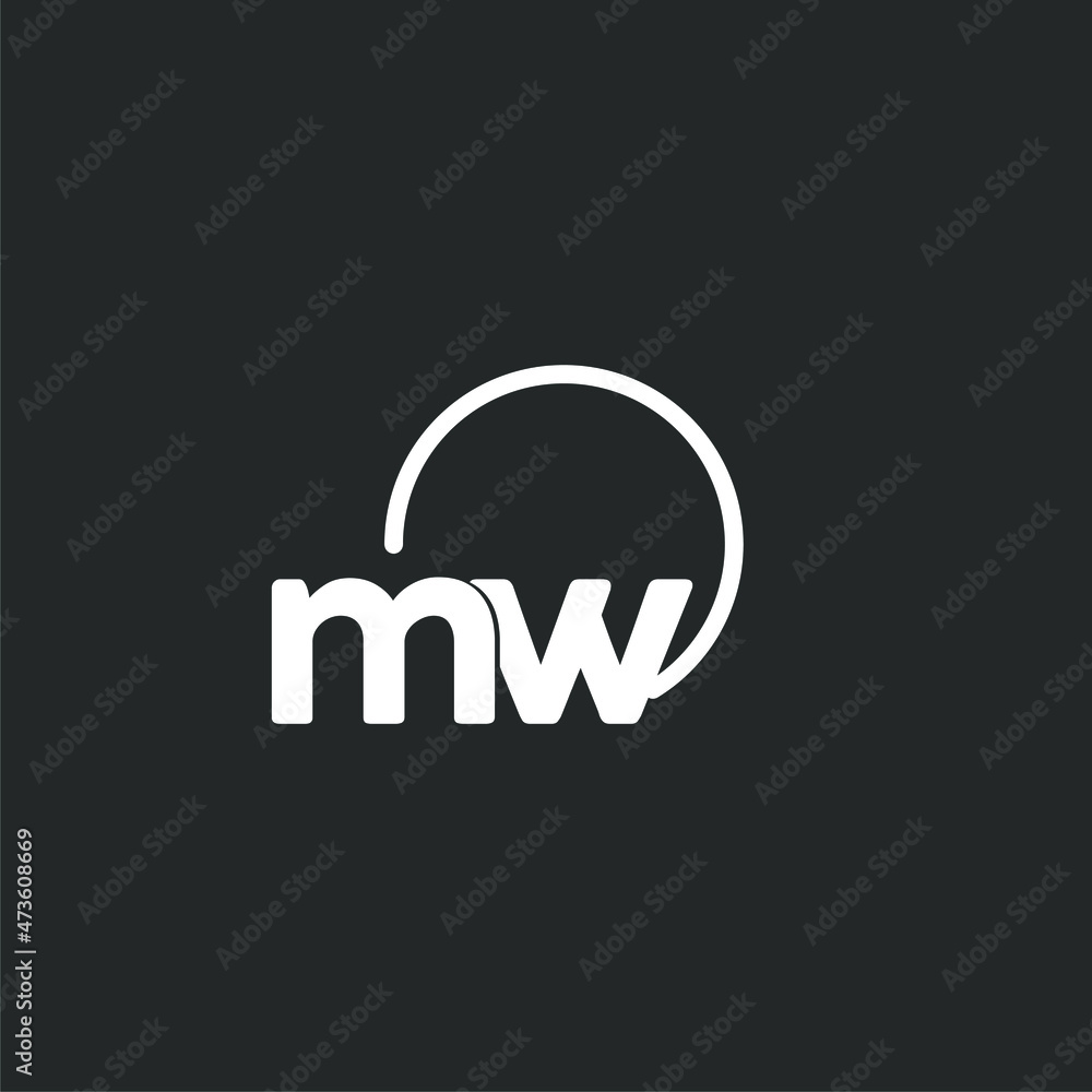 MW initial logo with rounded circle Stock Vector | Adobe Stock