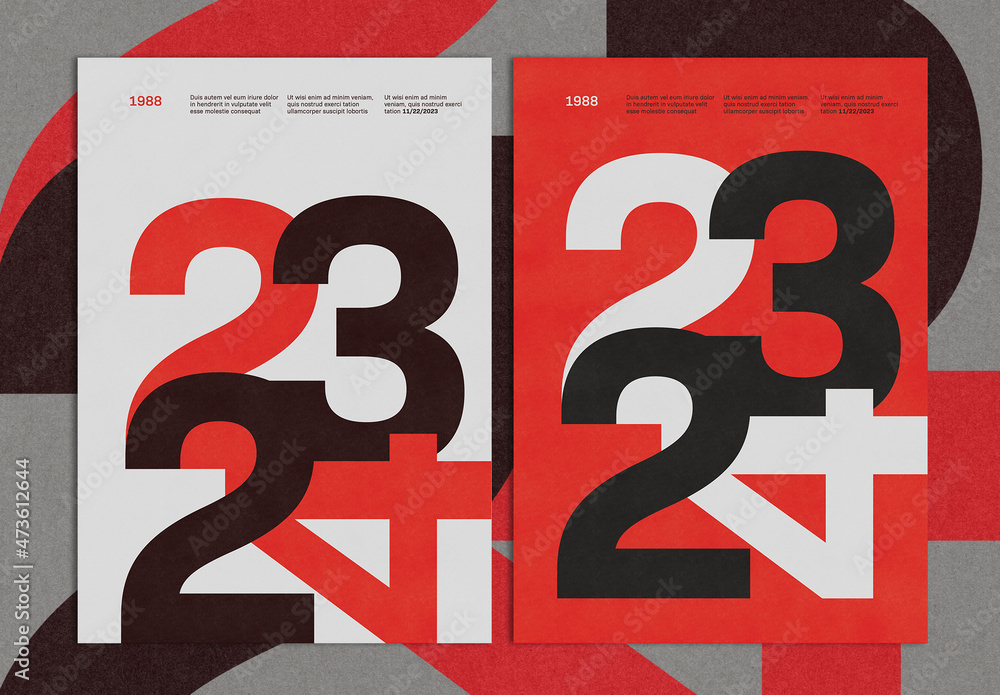 Modern Swiss Style Poster Layout with Bold Creative Typography Stock ...