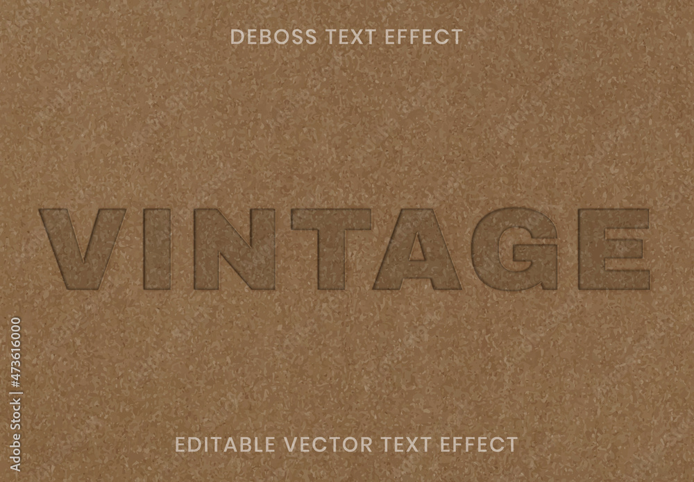 Deboss Text Effect Editable Layout Stock Template | Adobe Stock
