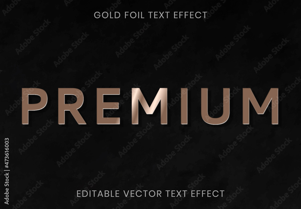 Gold Foil Texture Text Effect Editable Layout Stock Template | Adobe Stock