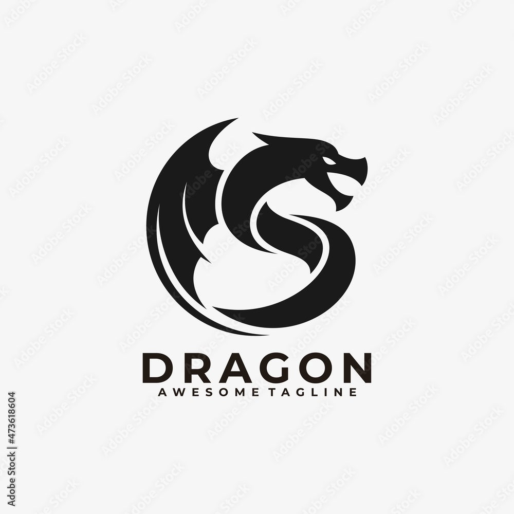 Dragon abstract logo design vector Stock Vector | Adobe Stock