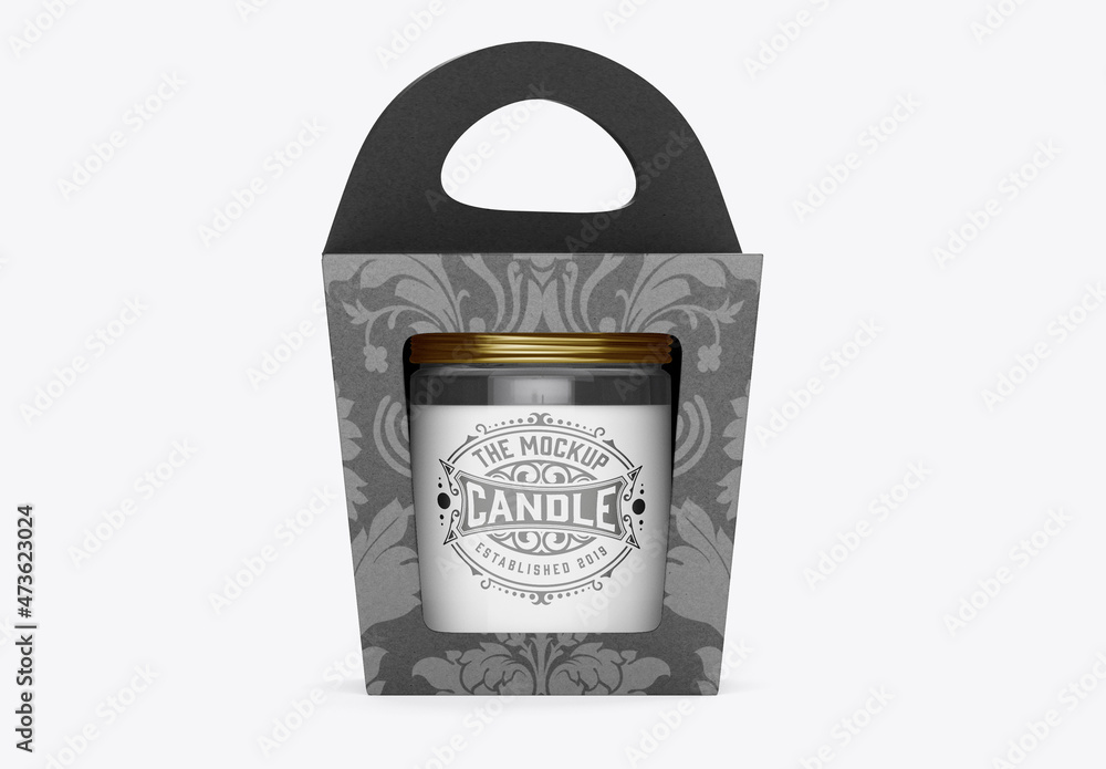 Kraft Box with Candle Mockup Stock テンプレート | Adobe Stock