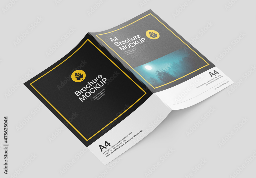 Matte Brochure Mockup Top View Stock Template | Adobe Stock