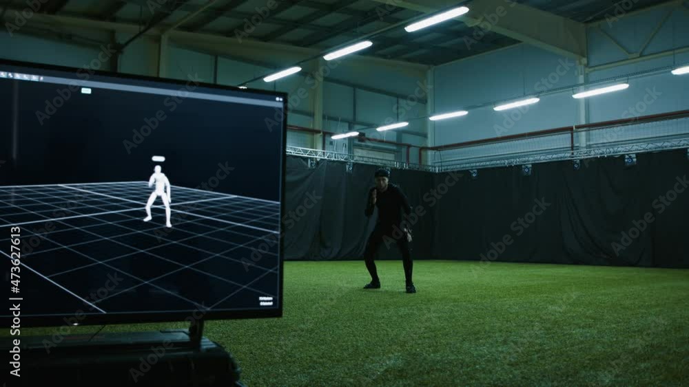 BTS of game industry - Actor in motion capture suit performing some ...