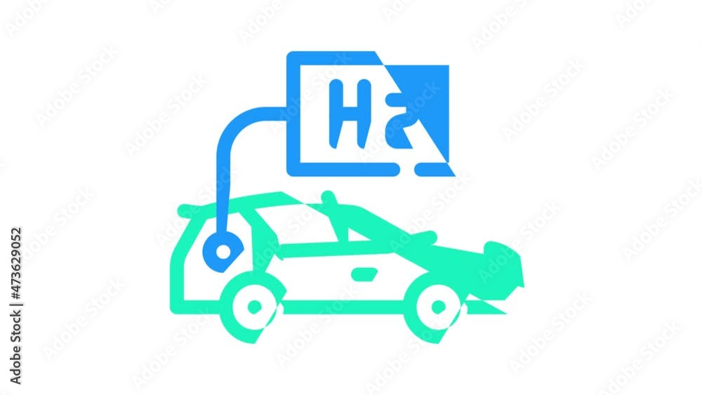 car hydrogen transport animated color icon car hydrogen transport sign ...