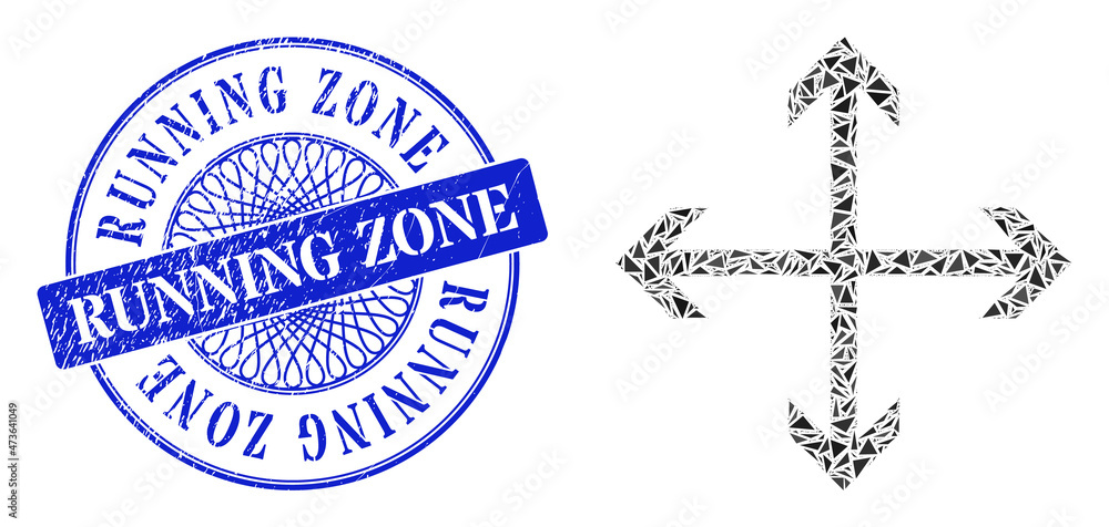 Vektorová grafika „Expand arrows mosaic of triangle particles, and ...