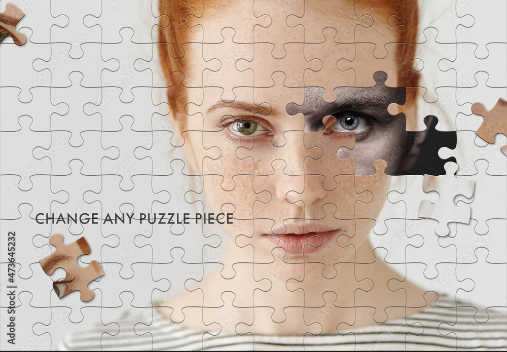 Puzzle photo Effect template Stock Template | Adobe Stock