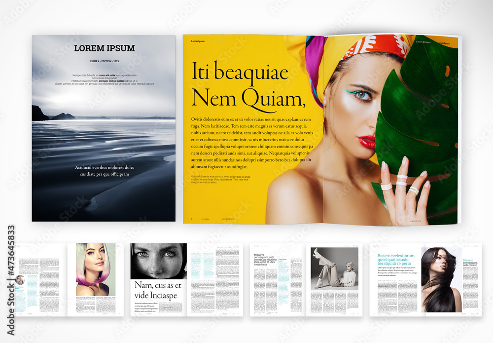 Reflection and Thought Corporate Magazine Stock Template | Adobe Stock