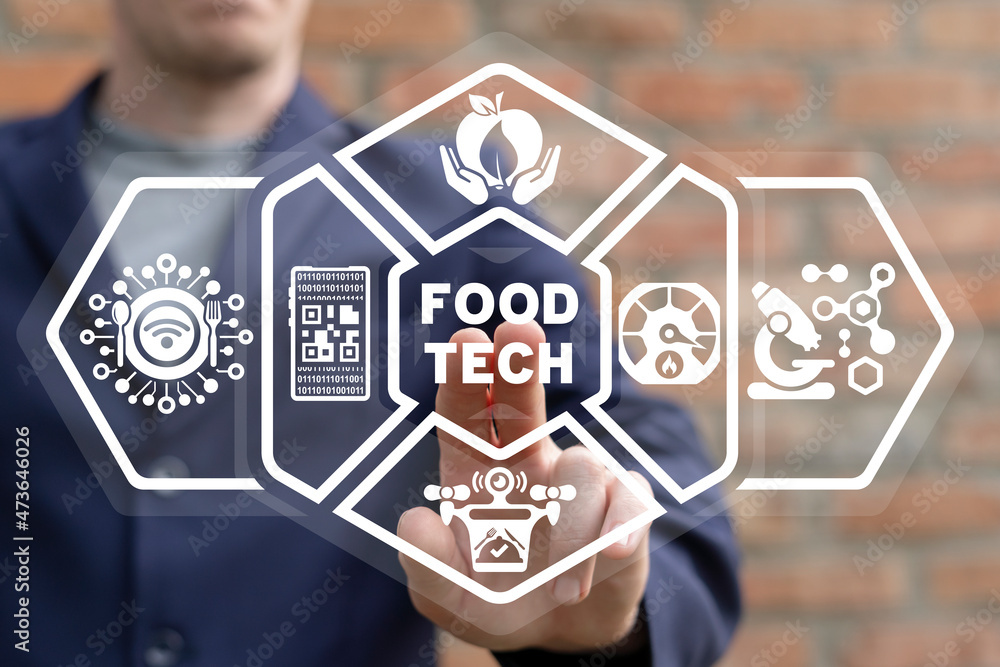 Food Technology Modern Concept. Food Tech. Growing, preparing and ...