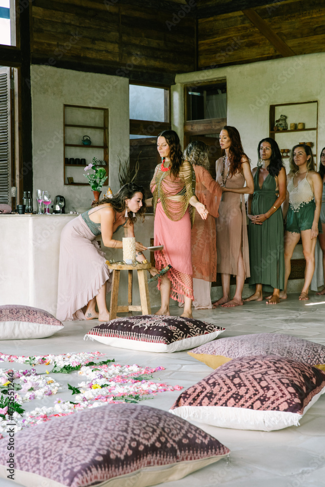 Smudging Before Female Group Ritual Stock Photo | Adobe Stock