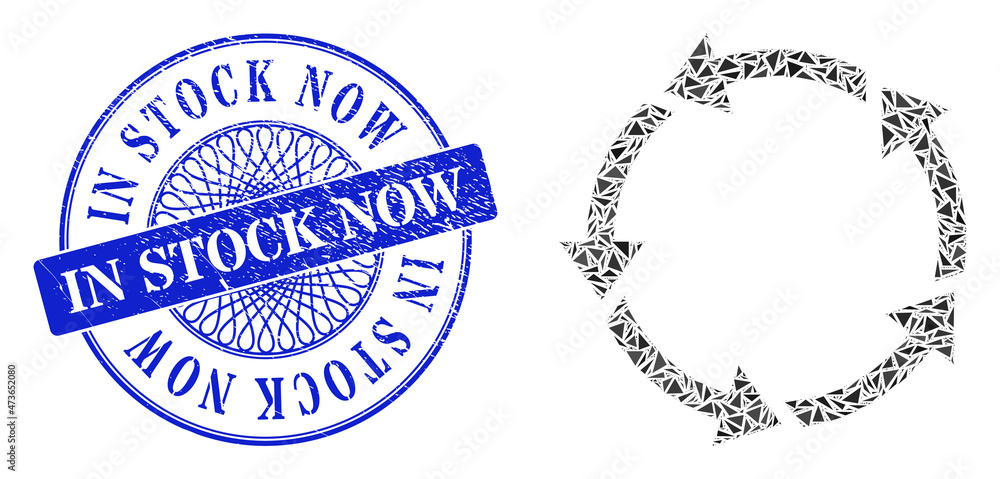 Rotation mosaic of triangle parts, and In Stock Now dirty stamp seal ...