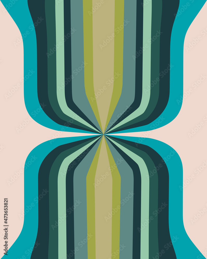 Blue Green Retro Inspired Pattern Stock Photo | Adobe Stock
