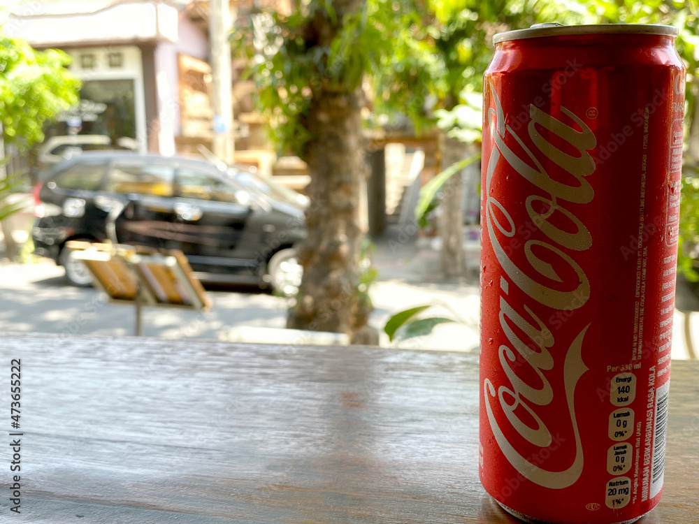 coca cola can on the bar at Ubud Stock Photo | Adobe Stock