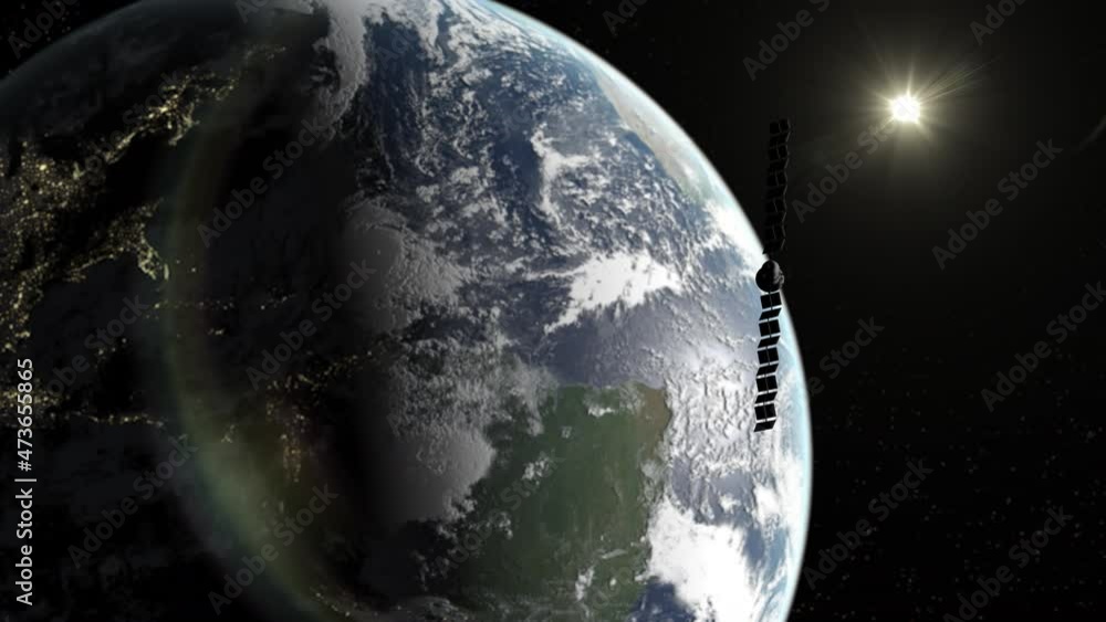 3d animated satellite in earth orbit in 4K resolution Stock ビデオ | Adobe ...
