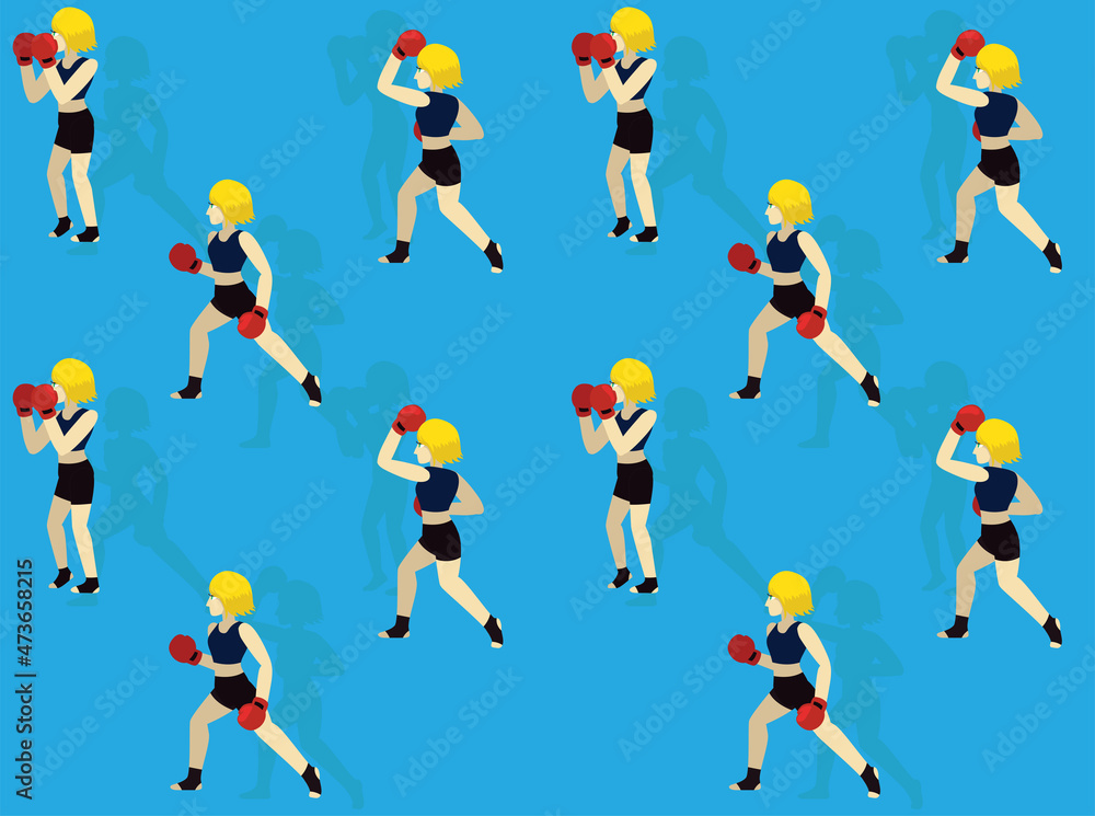 Cartoon Manga Boxing Bolo Punch Seamless Wallpaper Background Stock ...