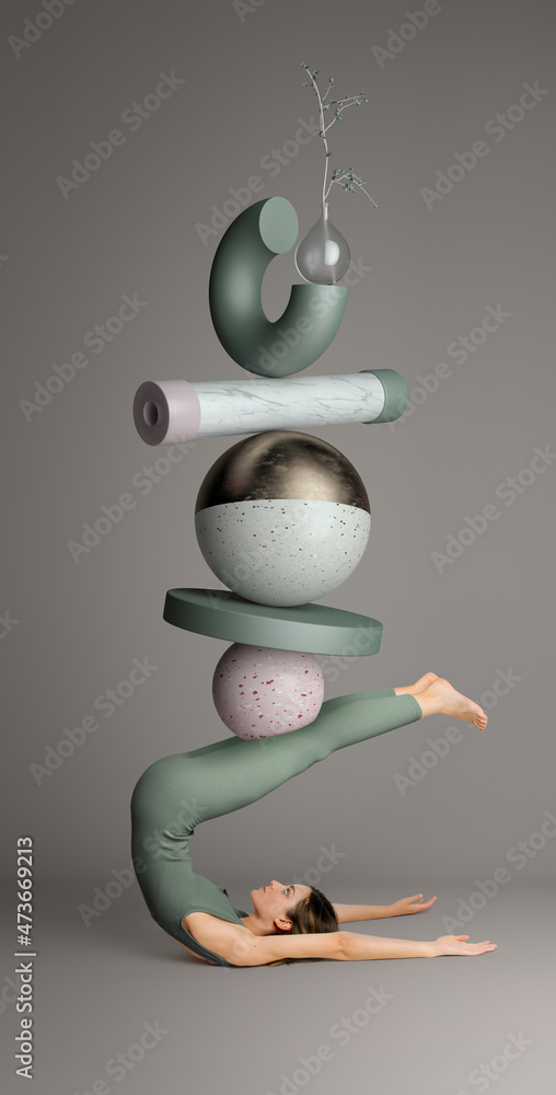 Balancing woman Stock Photo | Adobe Stock
