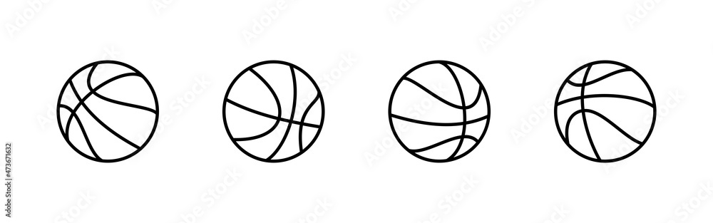 Basketball icons set. Basketball ball sign and symbol Stock Vector ...