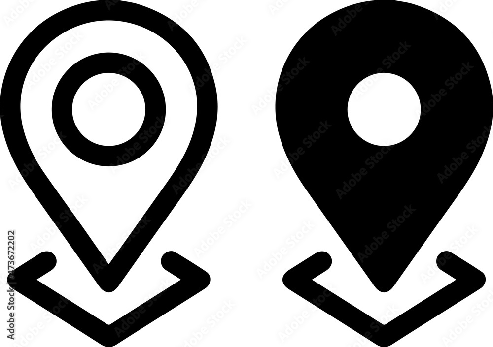 Location map pointers icon Set. Map pin place marker. Location icon ...